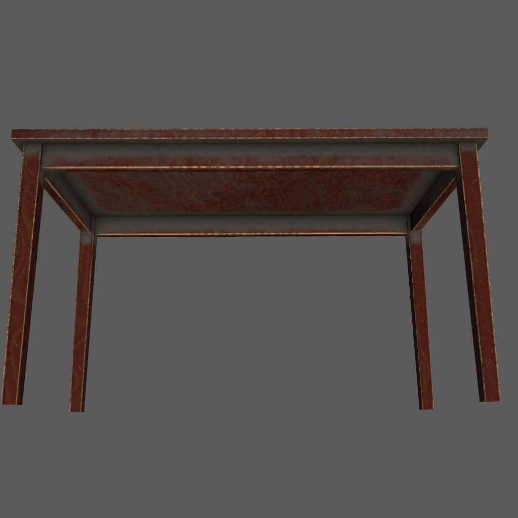 Wooden Table - 3D Model by icekazim