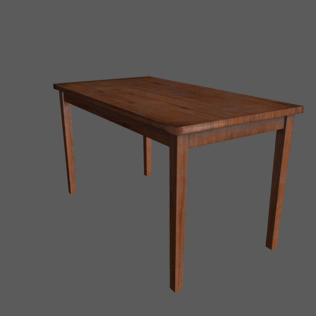 Wooden Table - 3D Model by icekazim