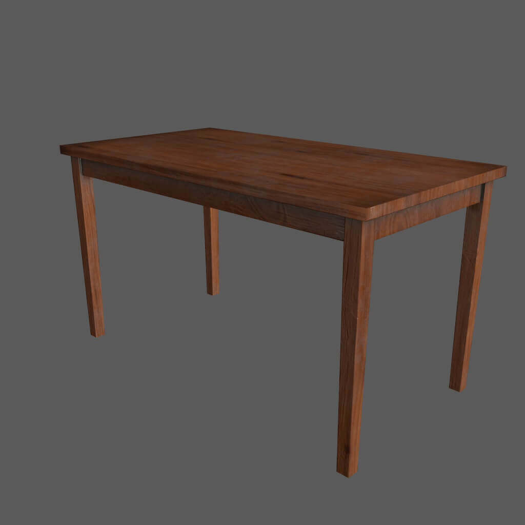 Wooden Table - 3D Model by icekazim