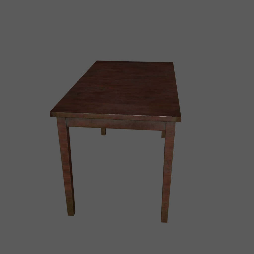 Wooden Table - 3D Model by icekazim