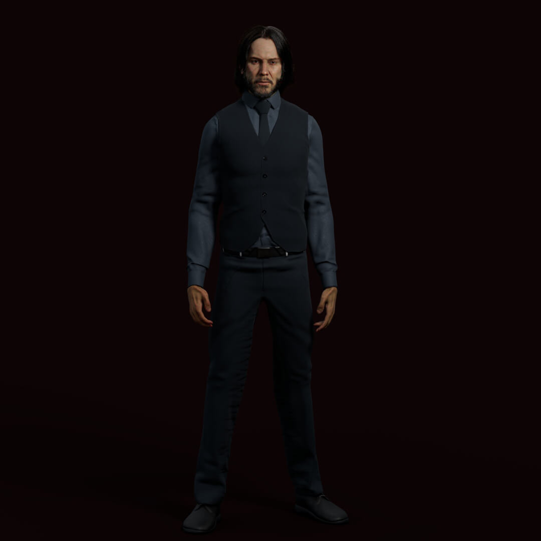 Keanu- John WIck 3D Render, Digital Art by IchigoYagami