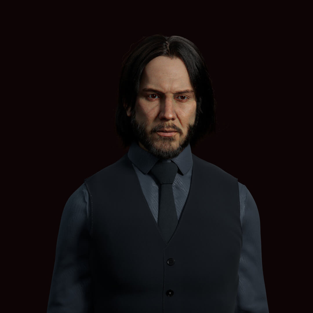 Keanu- John WIck 3D Render, Digital Art by IchigoYagami
