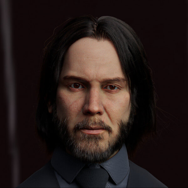 Keanu John Wick 1 3D Render, Digital Art by IchigoYagami