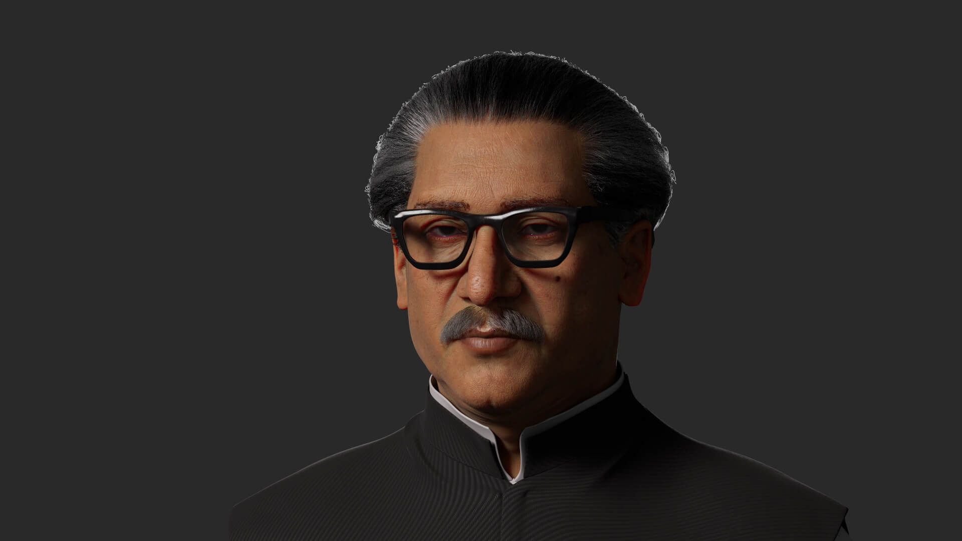 Sheikh Mujibur Rahman 3D Render, Digital Art by IchigoYagami