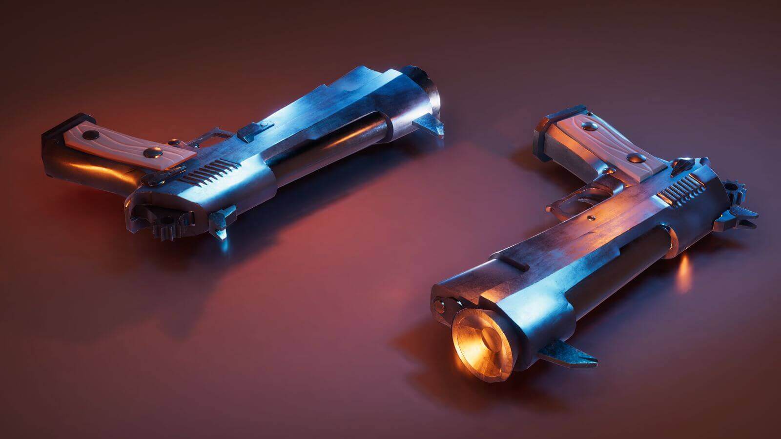 Stylized Pistol - 3D Model by IdiWork