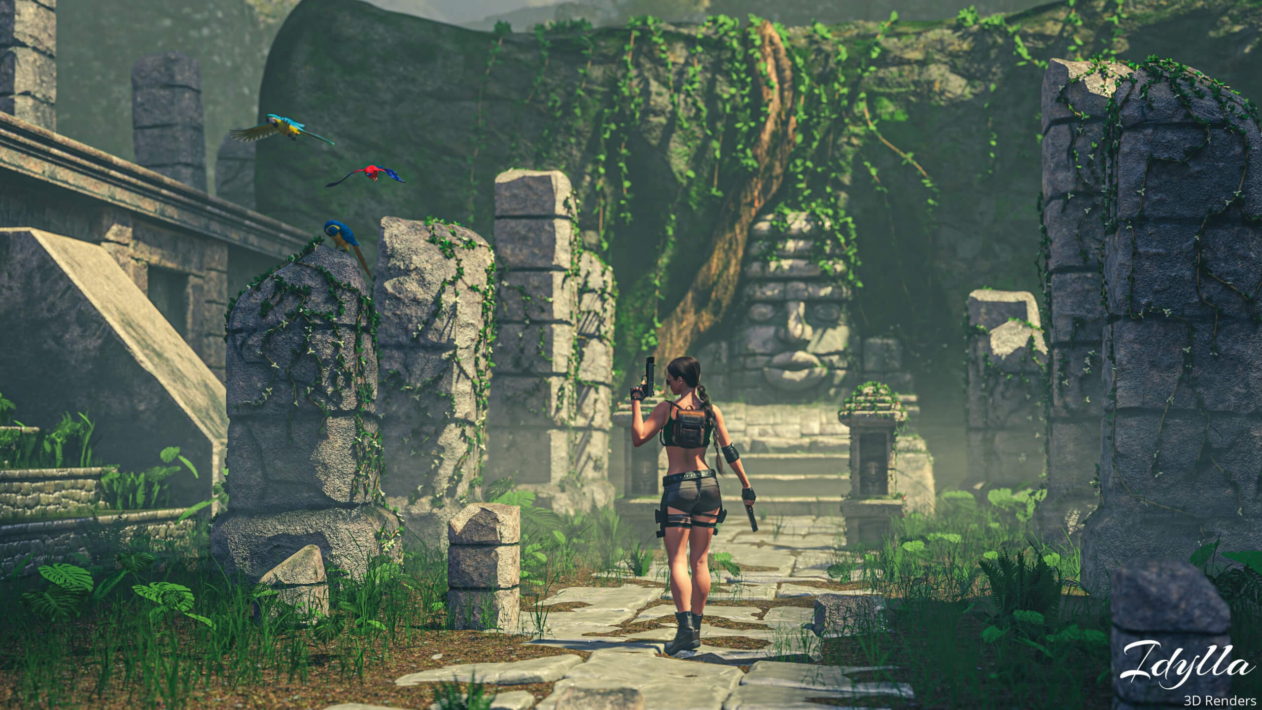 Lara Croft 3D Desktop HD Wallpaper