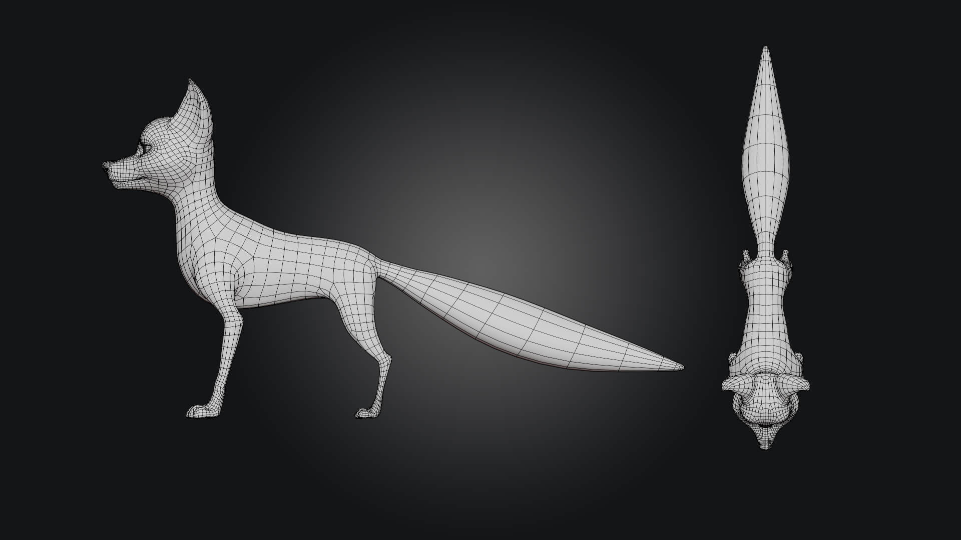 Cartoon Fox for Blender Rigged Low Poly 3D Model by Ignkiran