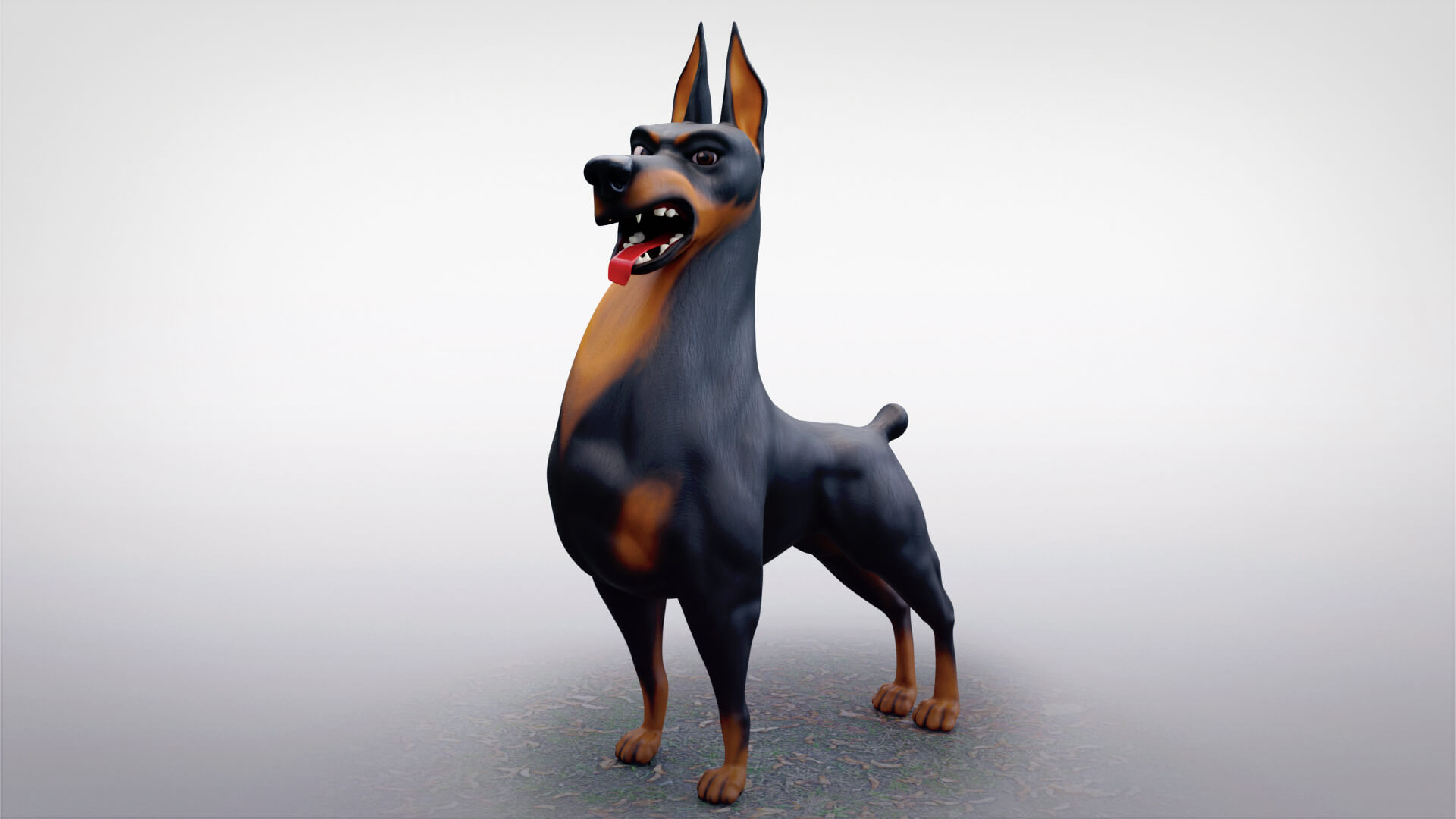 Doberman - Stylized Dog Rigged Character Low Poly 3D-Model 3D Model by ...