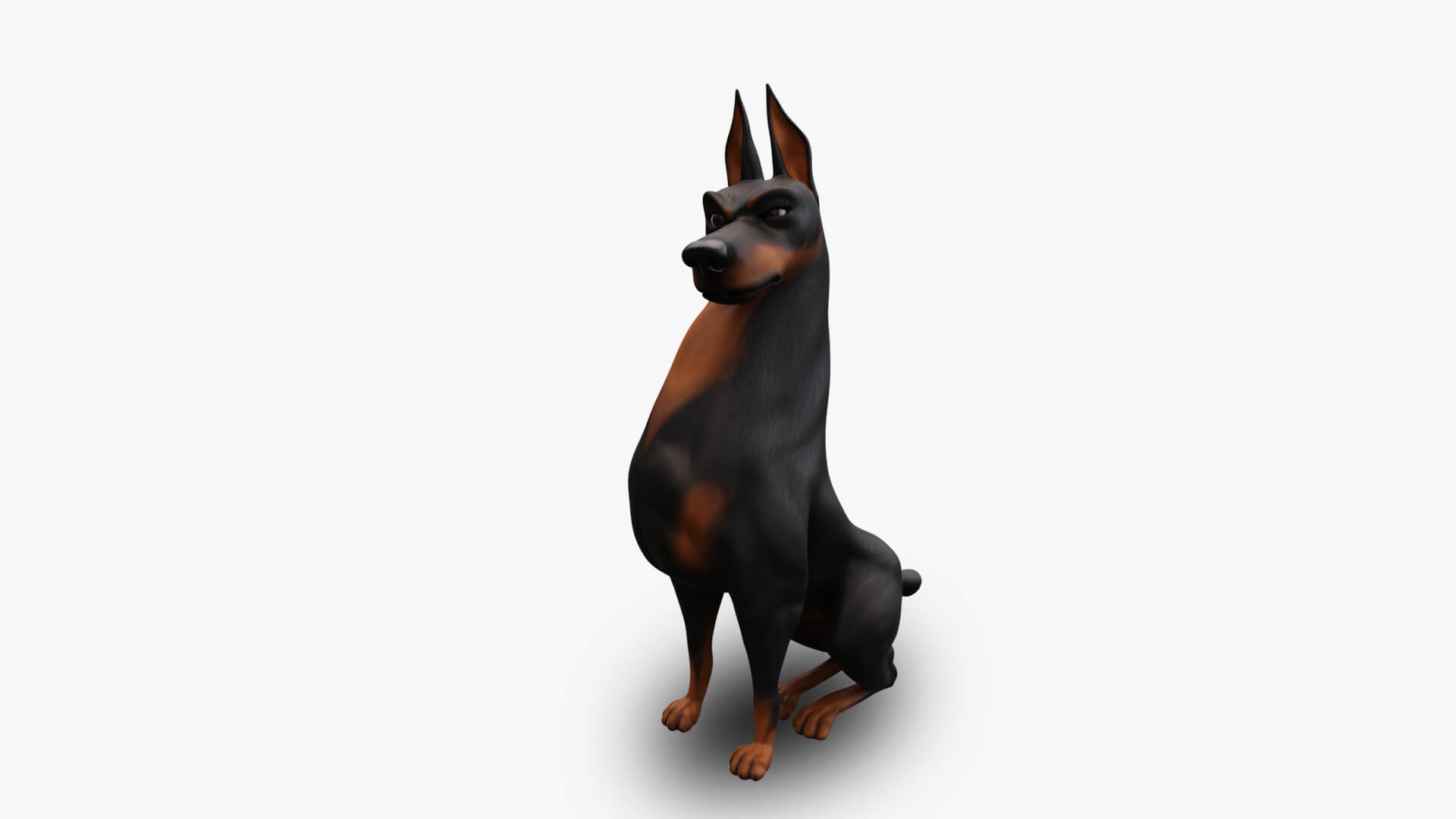 Doberman - Stylized Dog Rigged Character Low Poly 3D-Model 3D Model by ...
