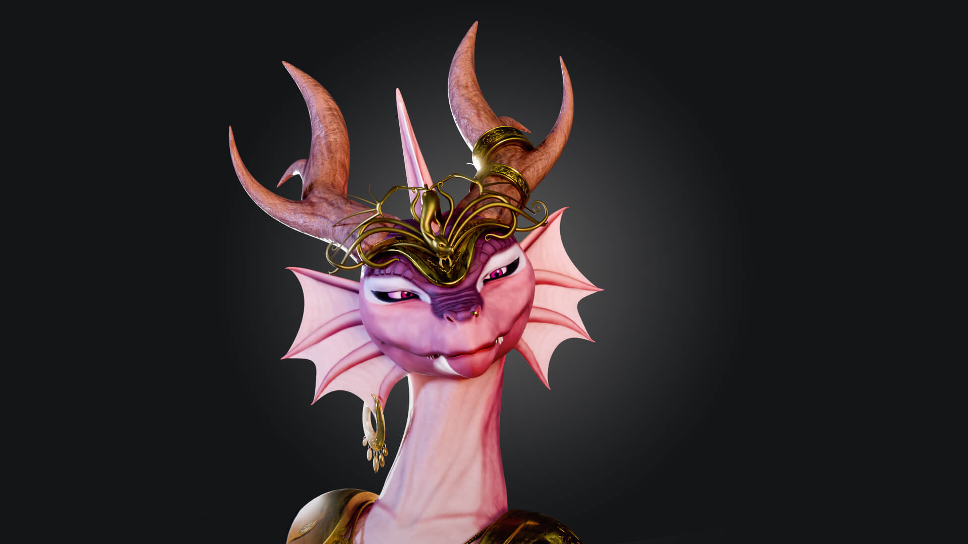 Dragoness - Rigged Female Dragon Character Model Low Poly 3D by Ignkiran