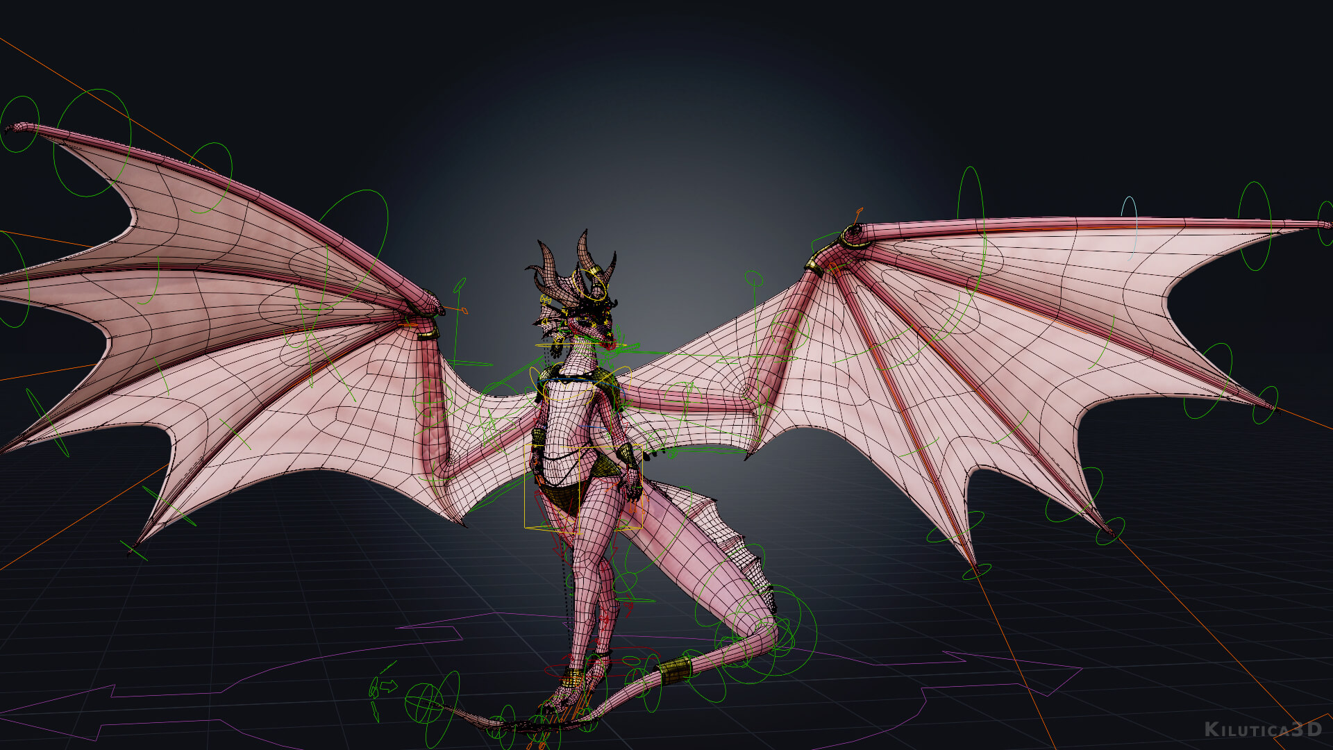 Dragoness - Rigged Female Dragon Character Model Low Poly 3D by Ignkiran