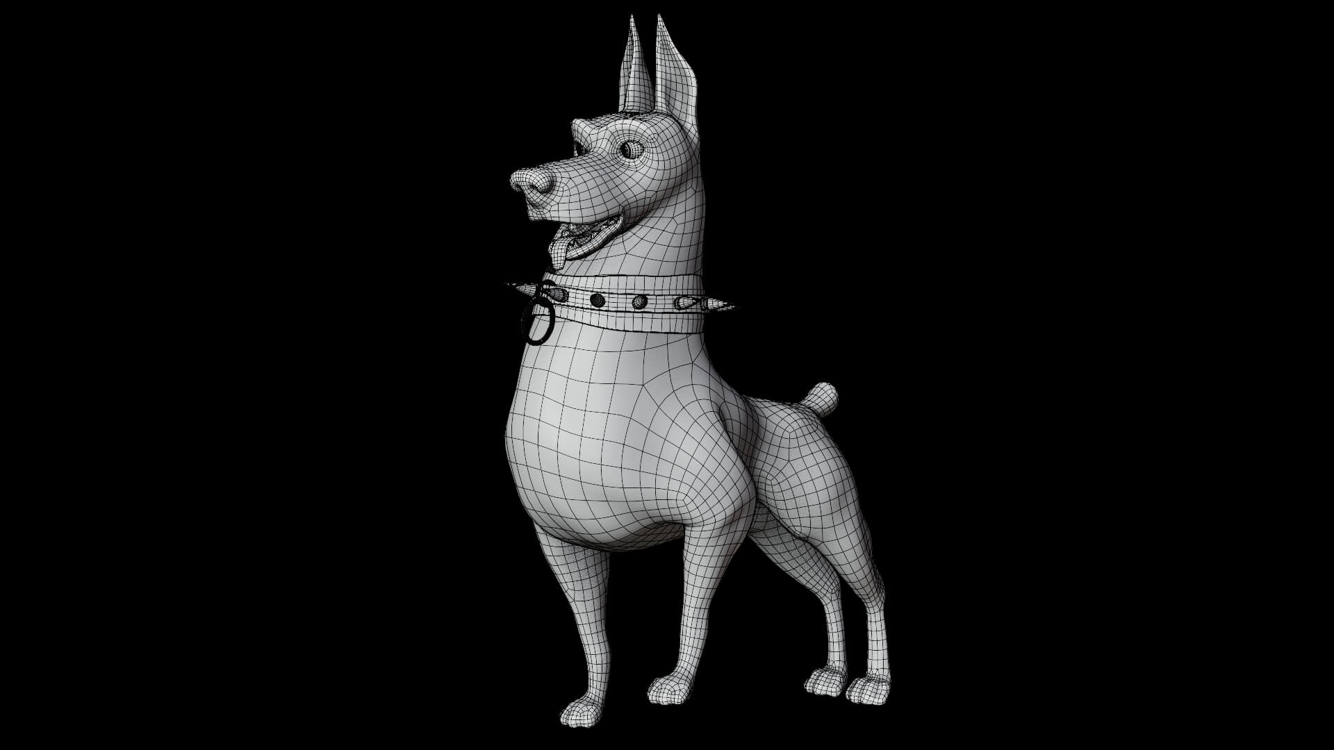 Doberman - stylized Dog rigged character for Blender 3D Render