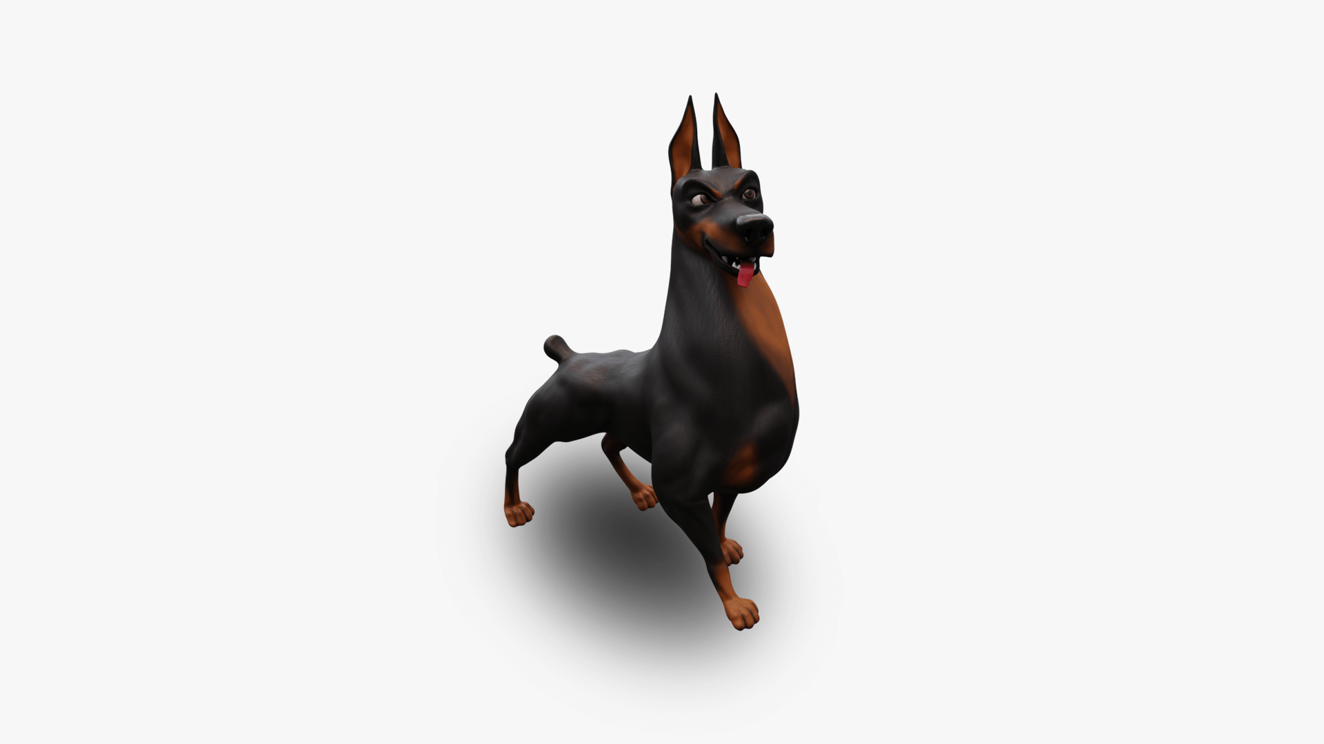 Doberman Stylized Rigged Low-poly 3D model 3D Render by Ignkiran