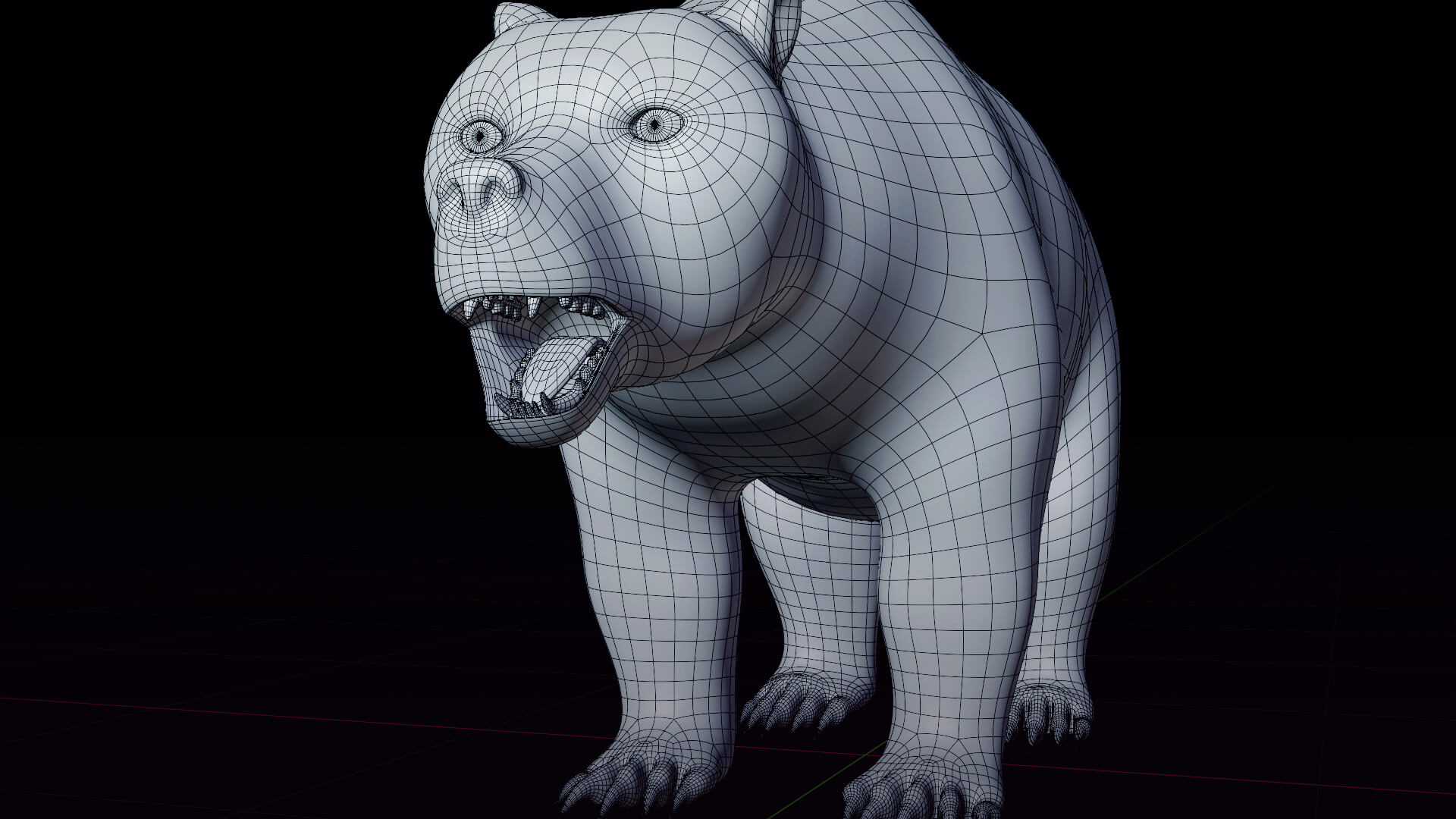 Grizzly Bear cartoon Rigged Low-poly 3D model 3D Render