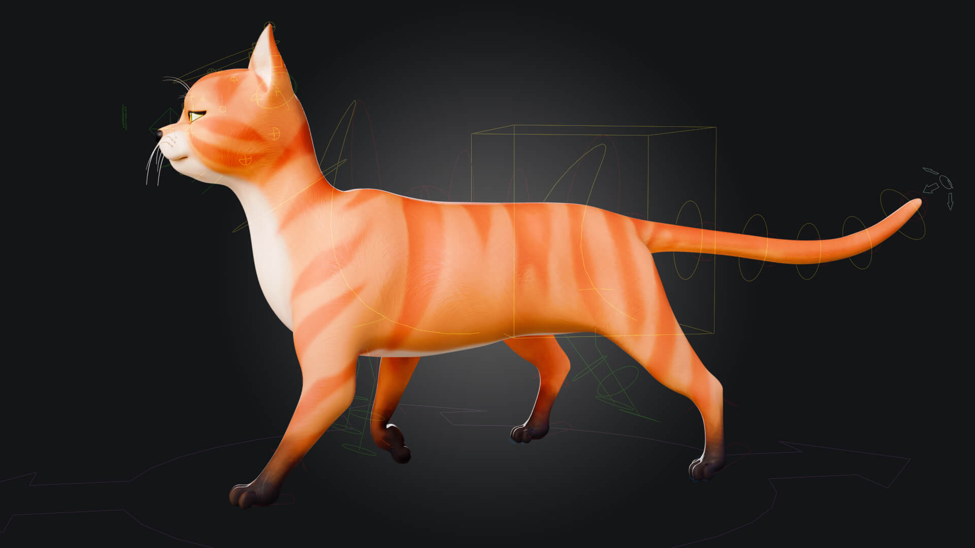 Rigged Cute Cat Low Poly 3D Model by Ignkiran