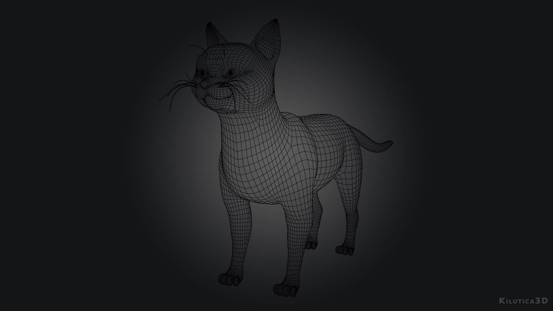 Rigged Cute Cat Low Poly 3D Model by Ignkiran
