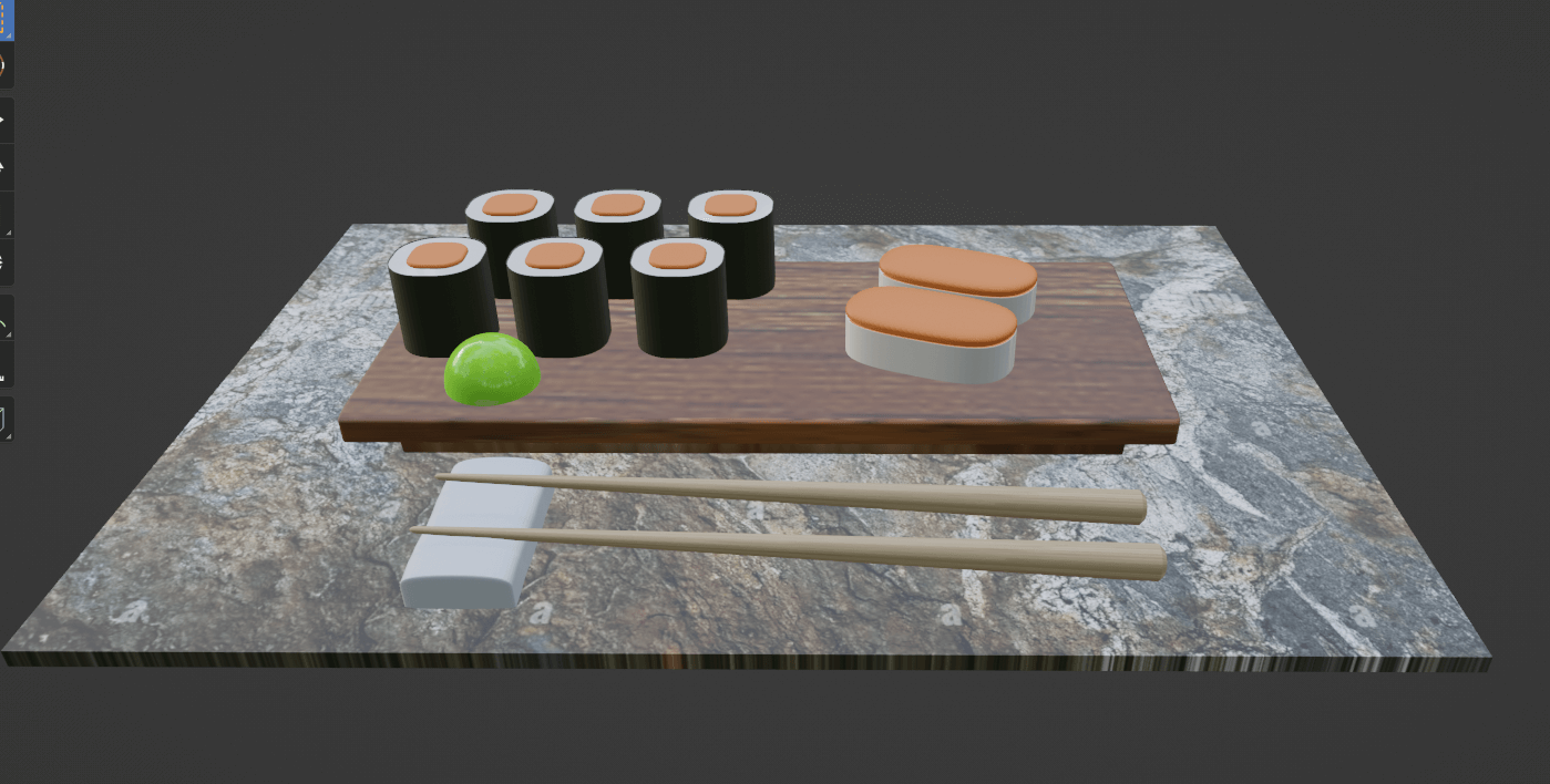sushi 3D Render, Digital Art by Igor Riabichenko