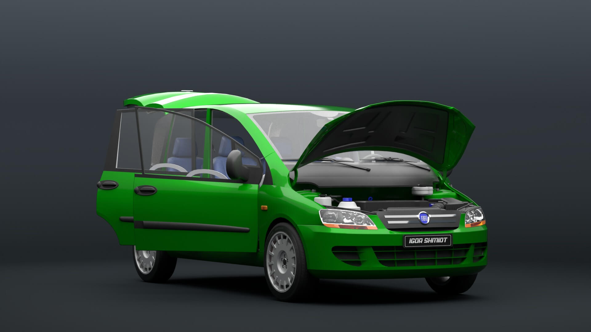 FIAT Multipla 2004 Lowpoly - 3D Model by Igor Shmidt