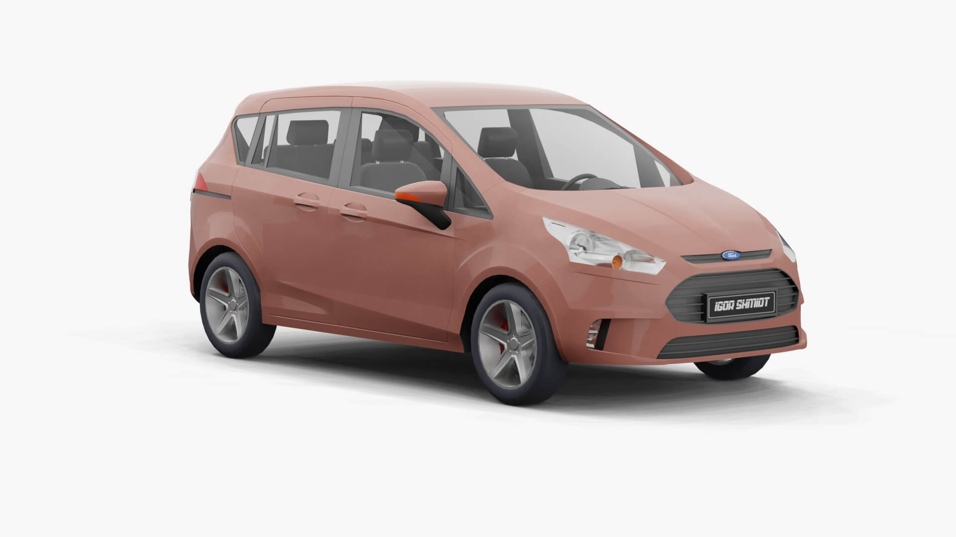 Ford B-Max 2013 Lowpoly 3D Model by Igor Shmidt