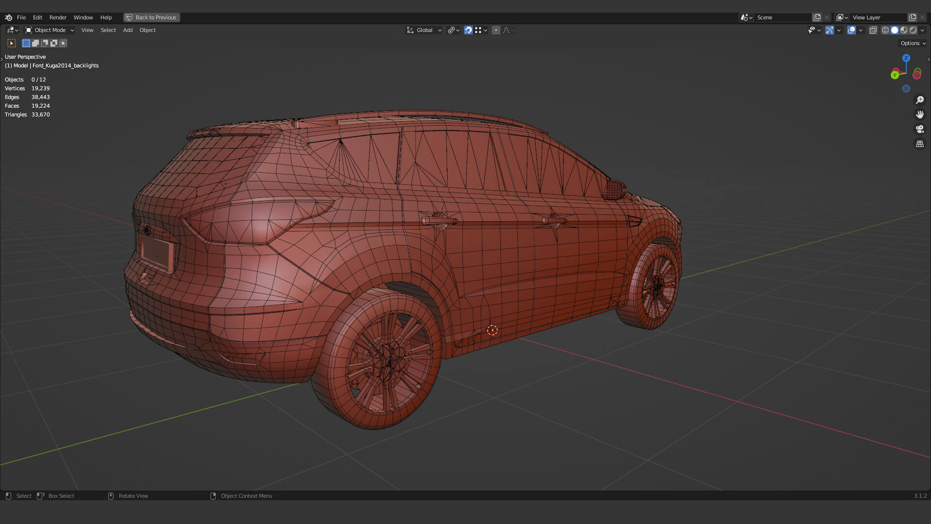 Ford Kuga 2014 Low Poly - 3D Model by Igor Shmidt