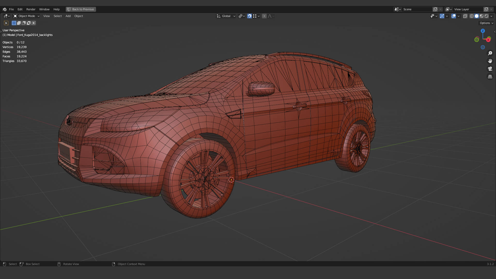 Ford Kuga 2014 Low Poly - 3D Model by Igor Shmidt