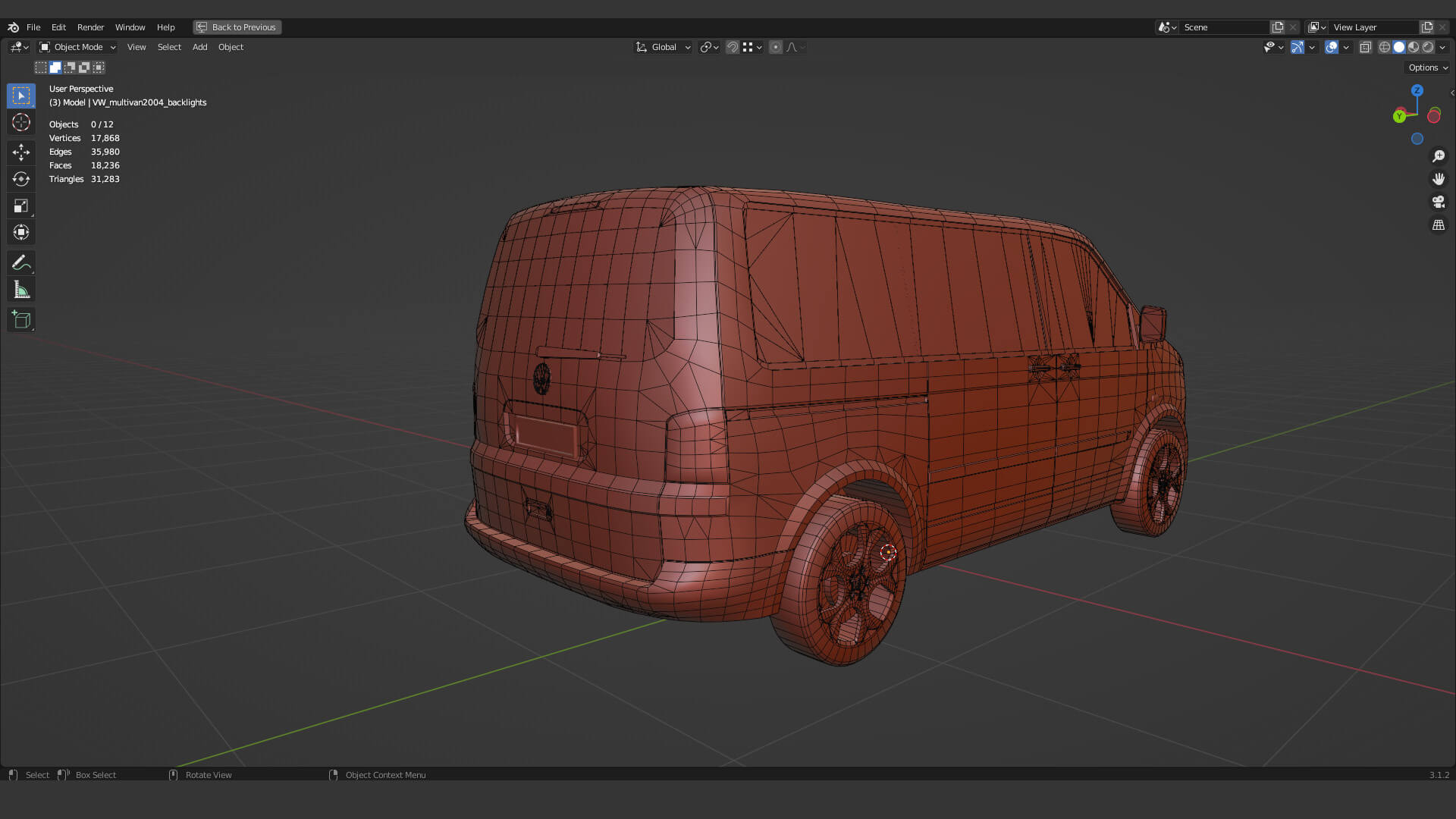 Volkswagen Multivan 2004 Low Poly - 3D Model by Igor Shmidt