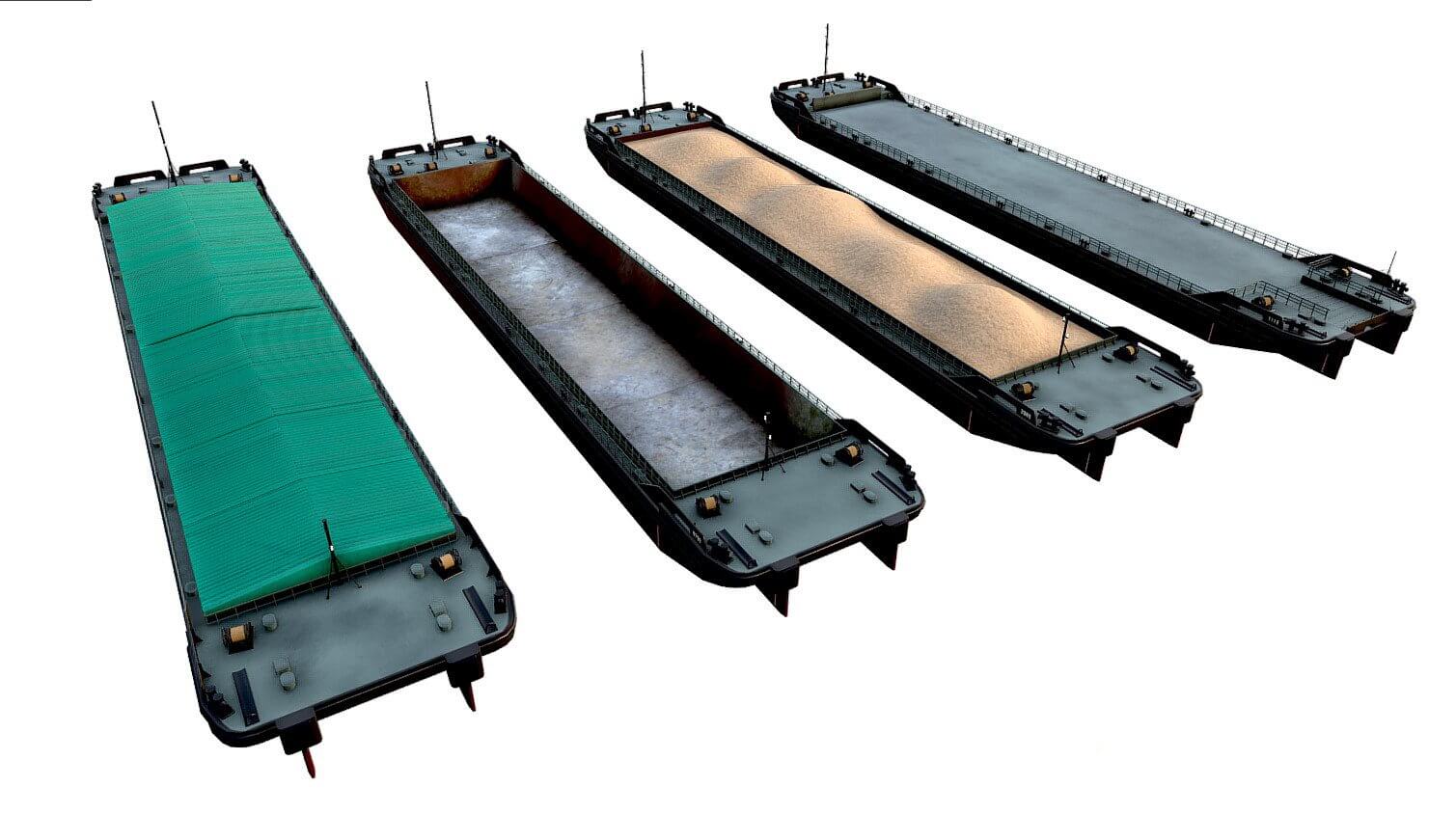 Barges 85x16 Color Set 01 - 3D Model by IgorYerm