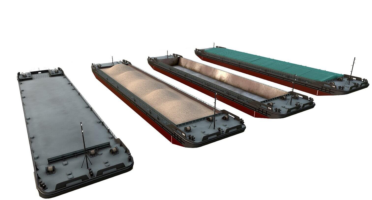 Barges 85x16 Color Set 01 - 3D Model by IgorYerm