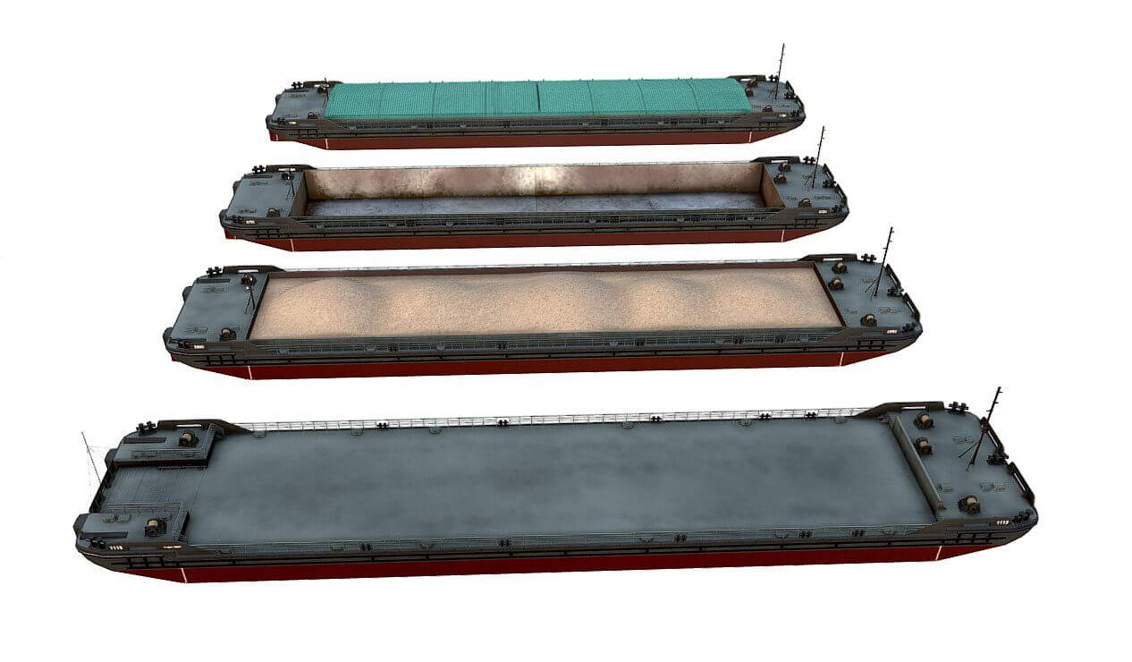 Barges 85x16 Color Set 01 - 3D Model by IgorYerm