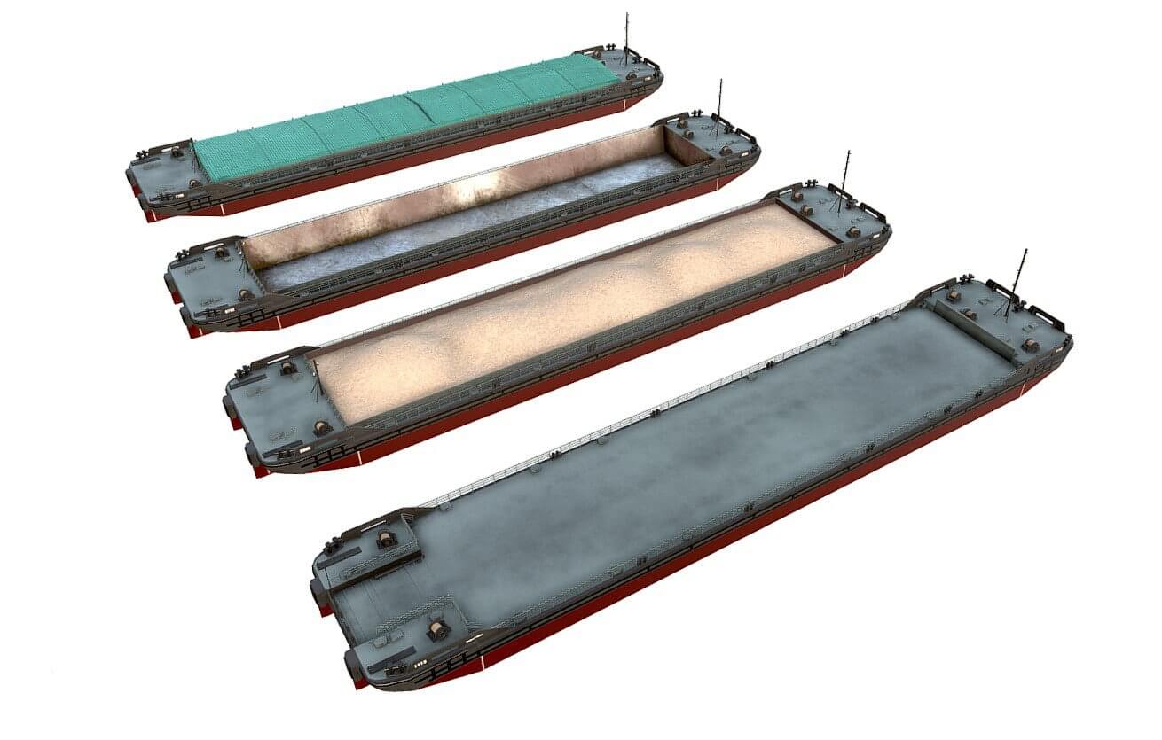 Barges 85x16 Color Set 01 - 3D Model by IgorYerm