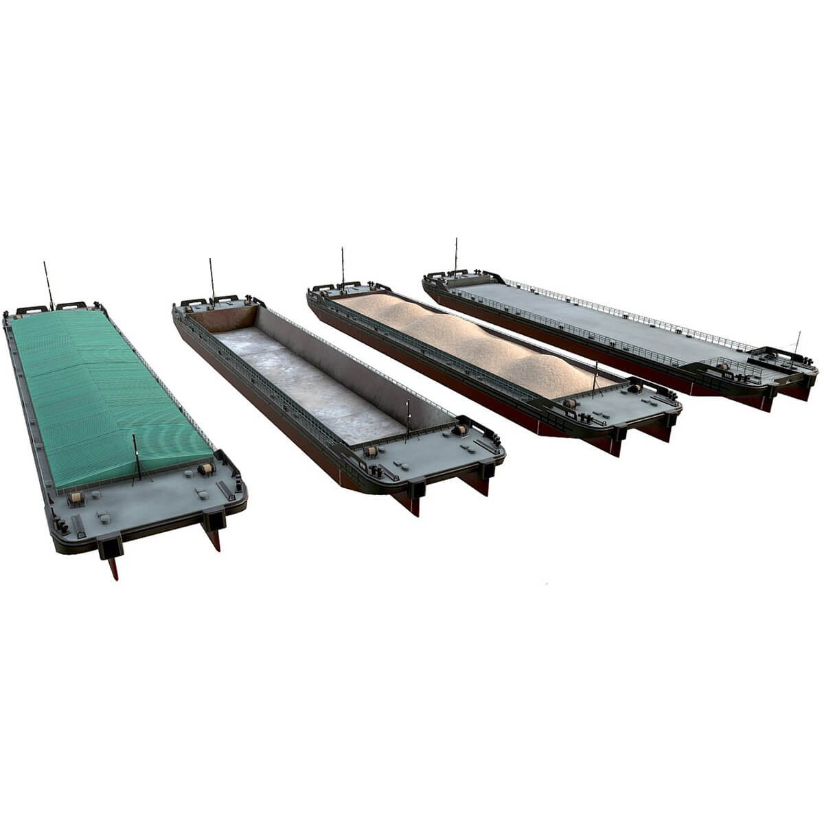Barges 85x16 Color Set 01 - 3D Model by IgorYerm