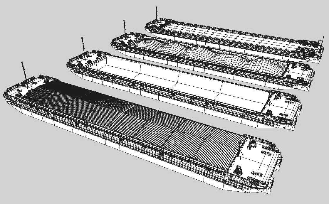 Barges 85x16 Color Set 01 - 3D Model by IgorYerm