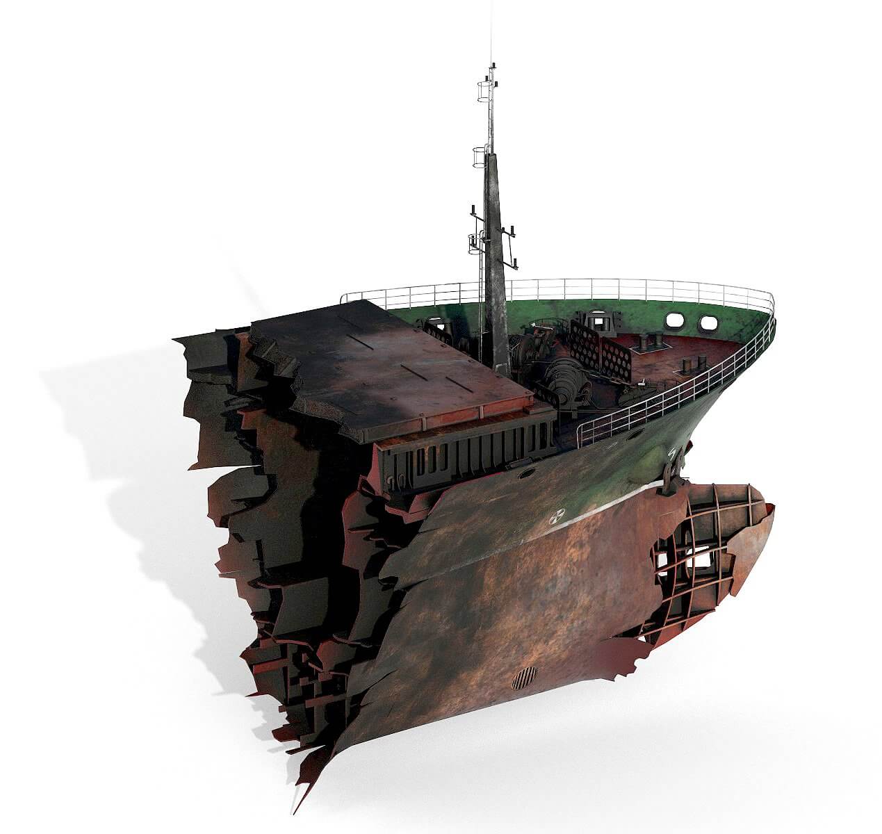 Burned and Destroyed Ship - 3D Model by IgorYerm