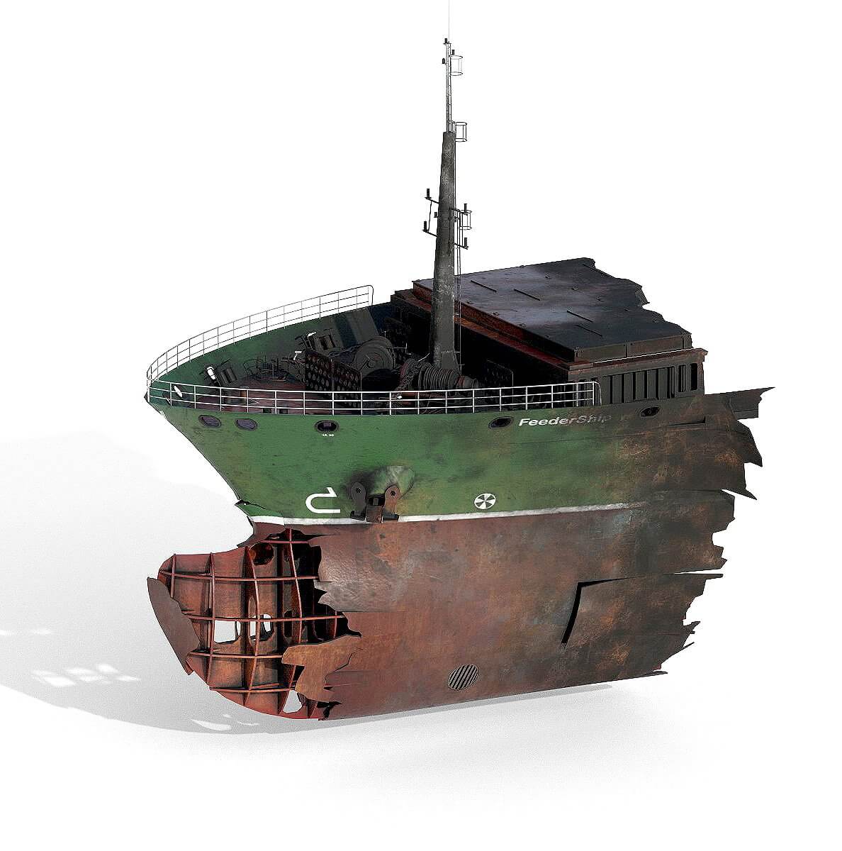 Burned and Destroyed Ship - 3D Model by IgorYerm
