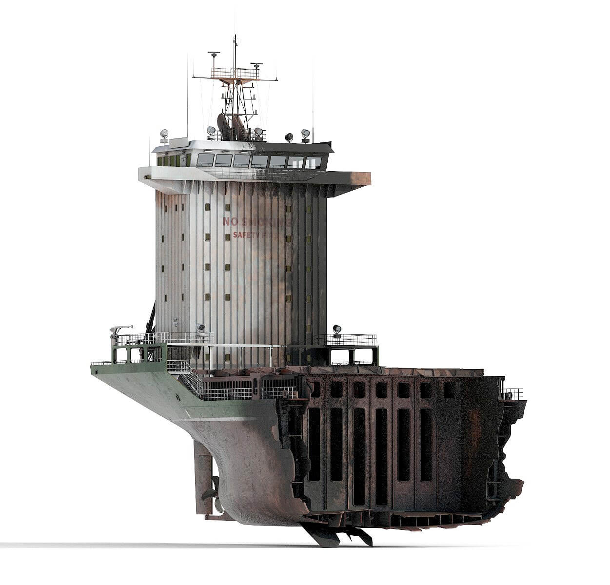 Burned and Destroyed Ship - 3D Model by IgorYerm