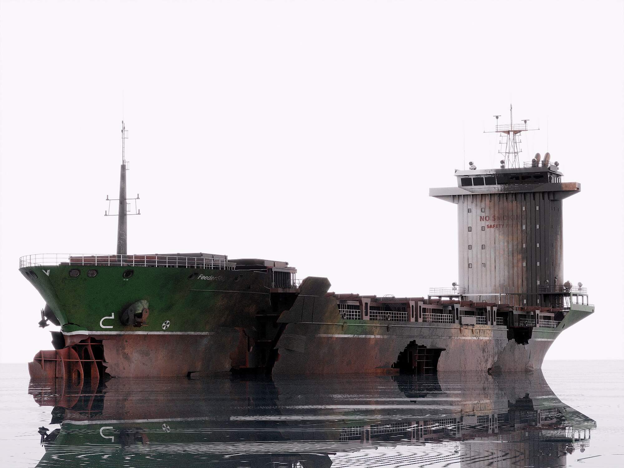 Burned and Destroyed Ship - 3D Model by IgorYerm