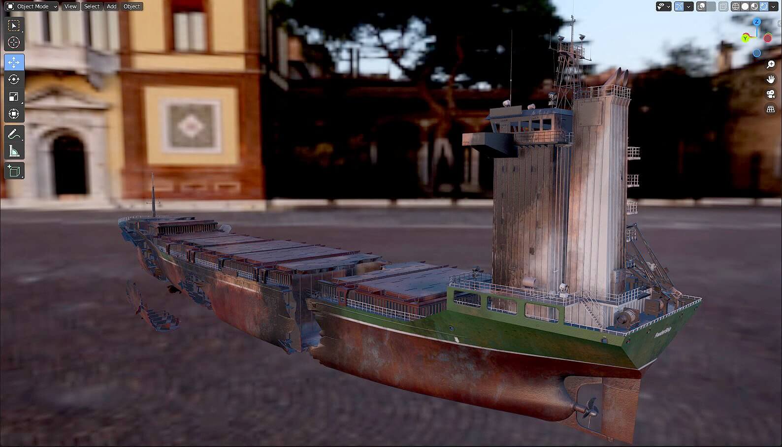 Burned and Destroyed Ship - 3D Model by IgorYerm