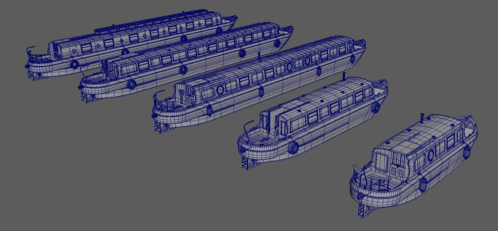 English Canal Boats Collection - 3D Model by IgorYerm