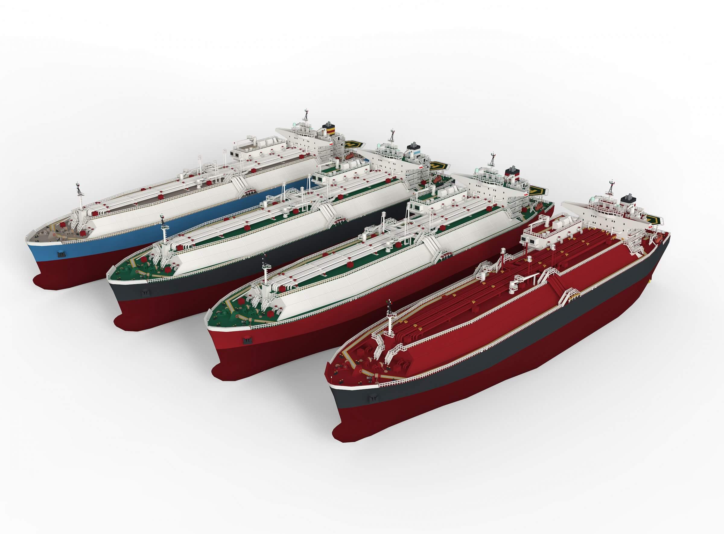 LNG Gas Carrier 4 Colors - 3D Model by IgorYerm