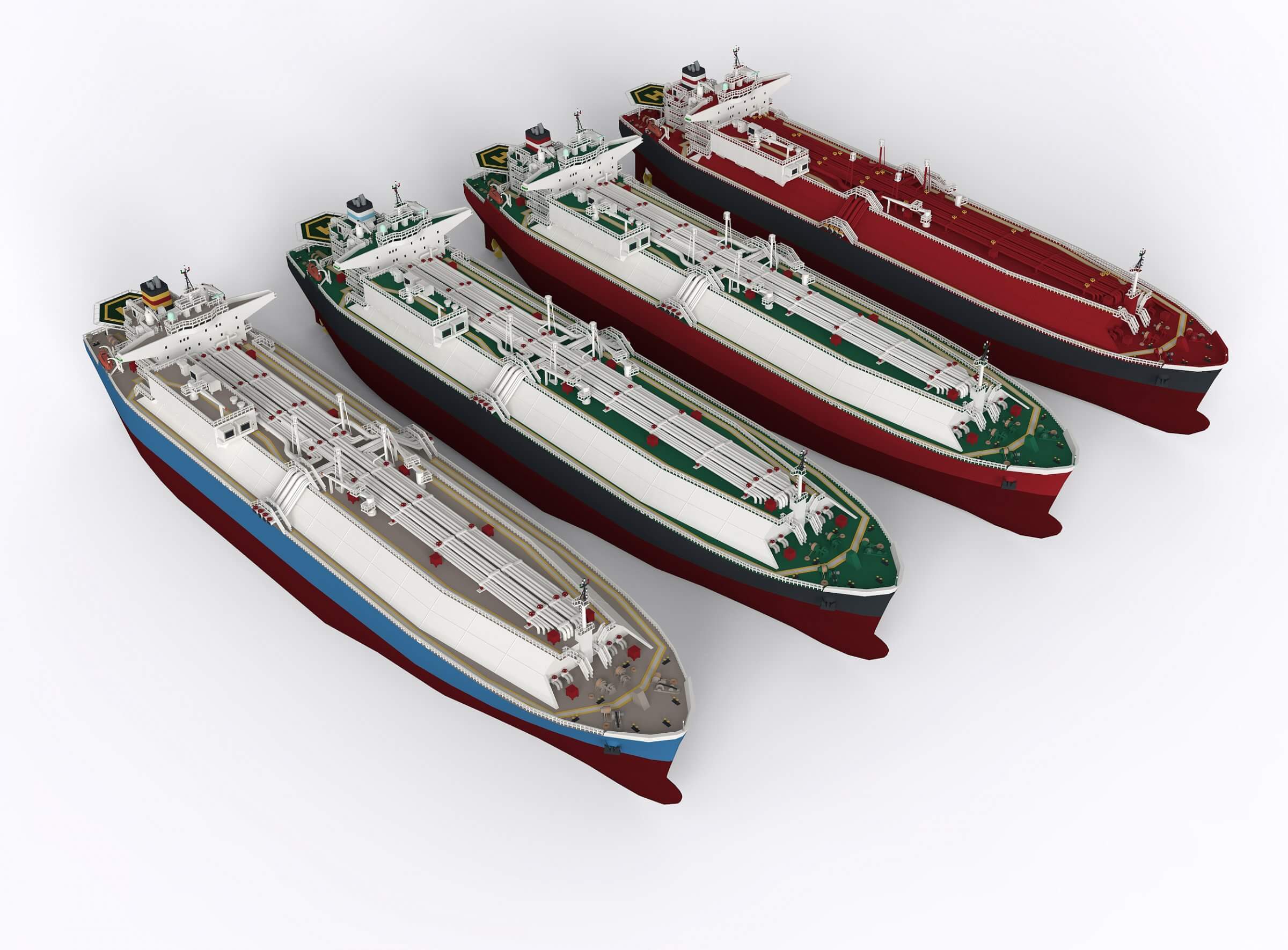 LNG Gas Carrier 4 Colors - 3D Model by IgorYerm