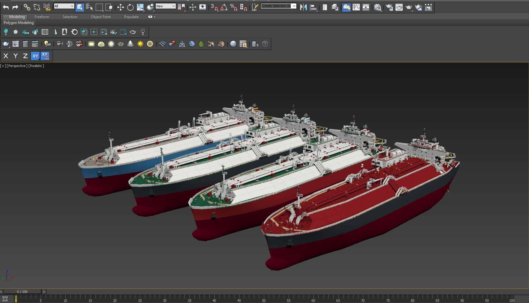 LNG Gas Carrier 4 Colors - 3D Model by IgorYerm