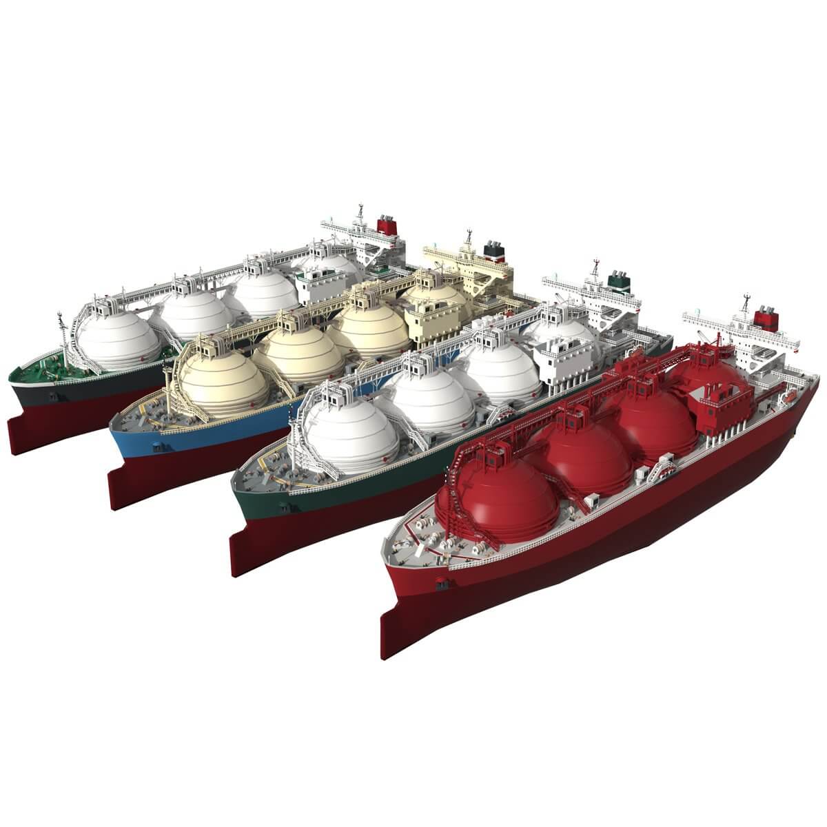 LNG Gas Carrier 4 Colors - 3D Model by IgorYerm