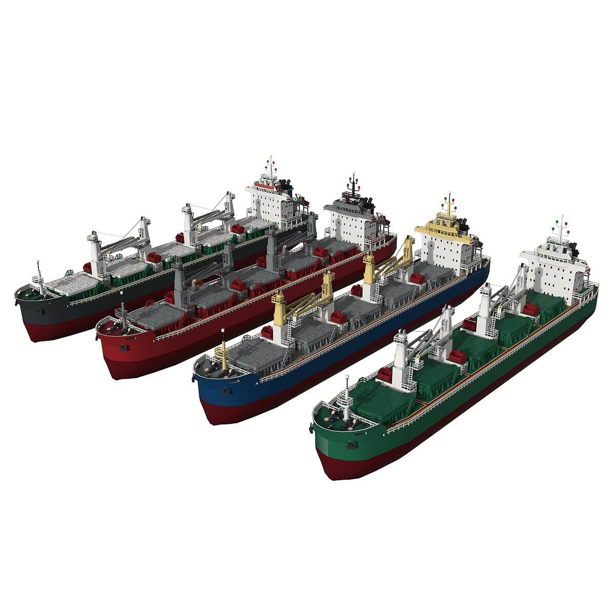 Panamax Bulk Carrier 4 Colors - 3D Model by IgorYerm