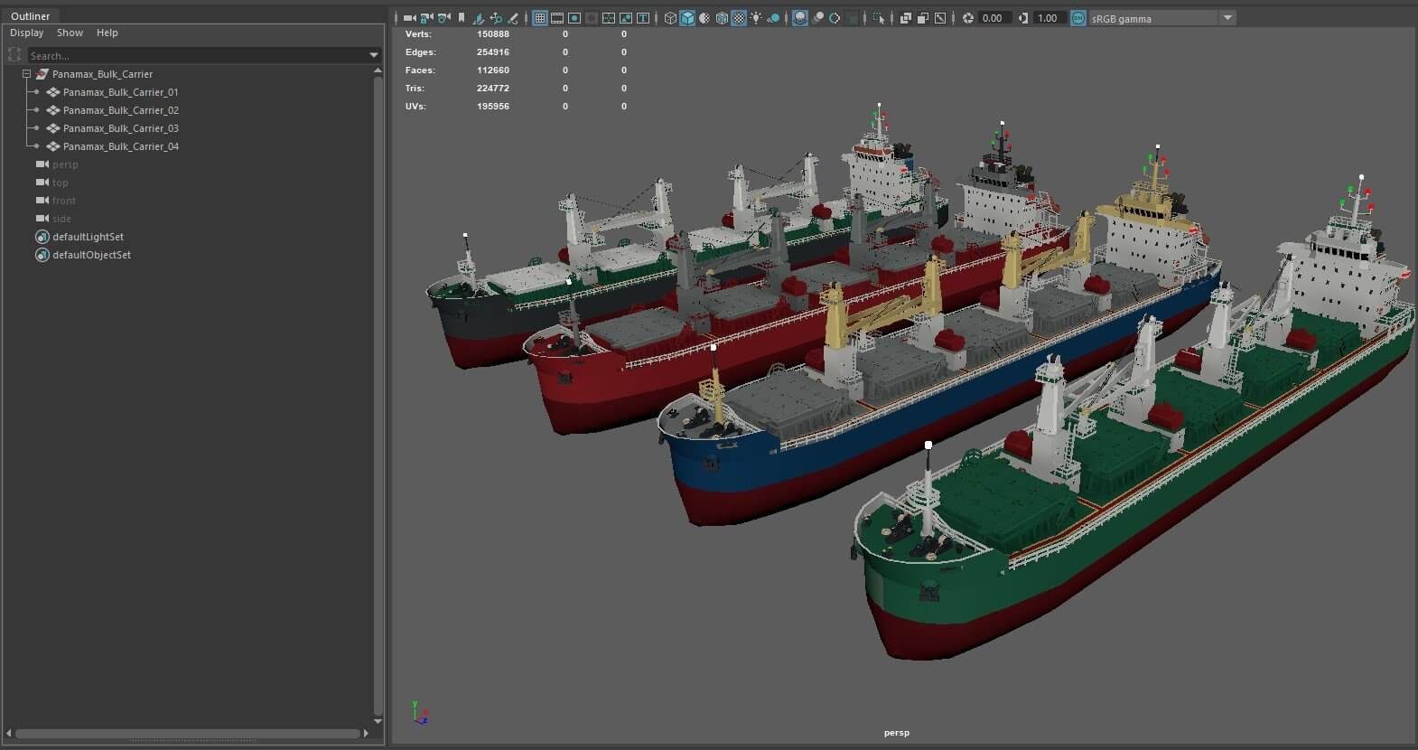 Panamax Bulk Carrier 4 Colors - 3D Model by IgorYerm