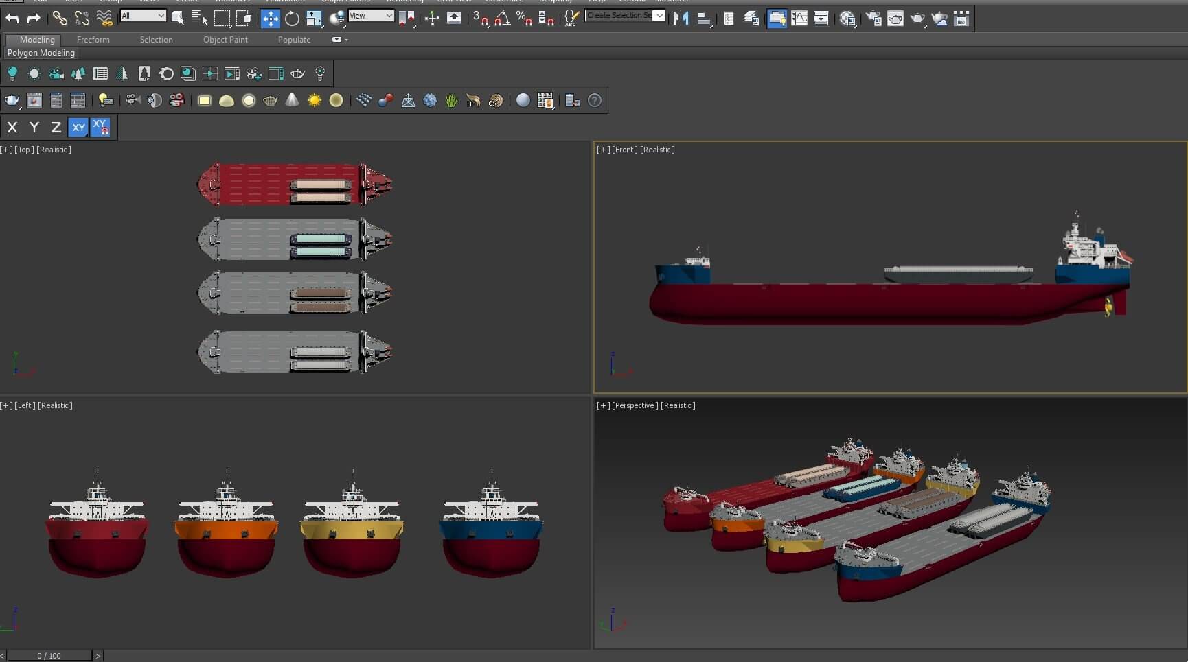 LP Heavy Lift Vessel 4 Colors - 3D Model by IgorYerm