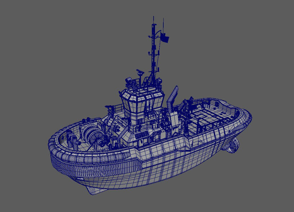 Military Tugboat ASD - 3D Model by IgorYerm