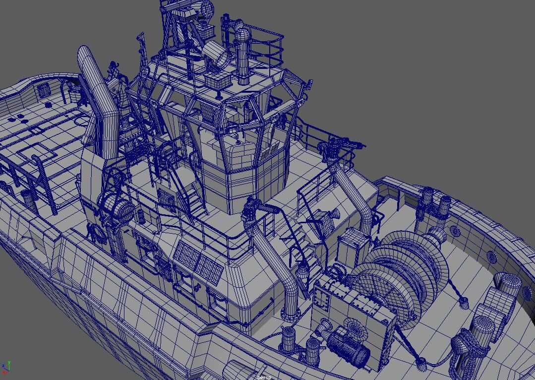 Military Tugboat ASD - 3D Model by IgorYerm
