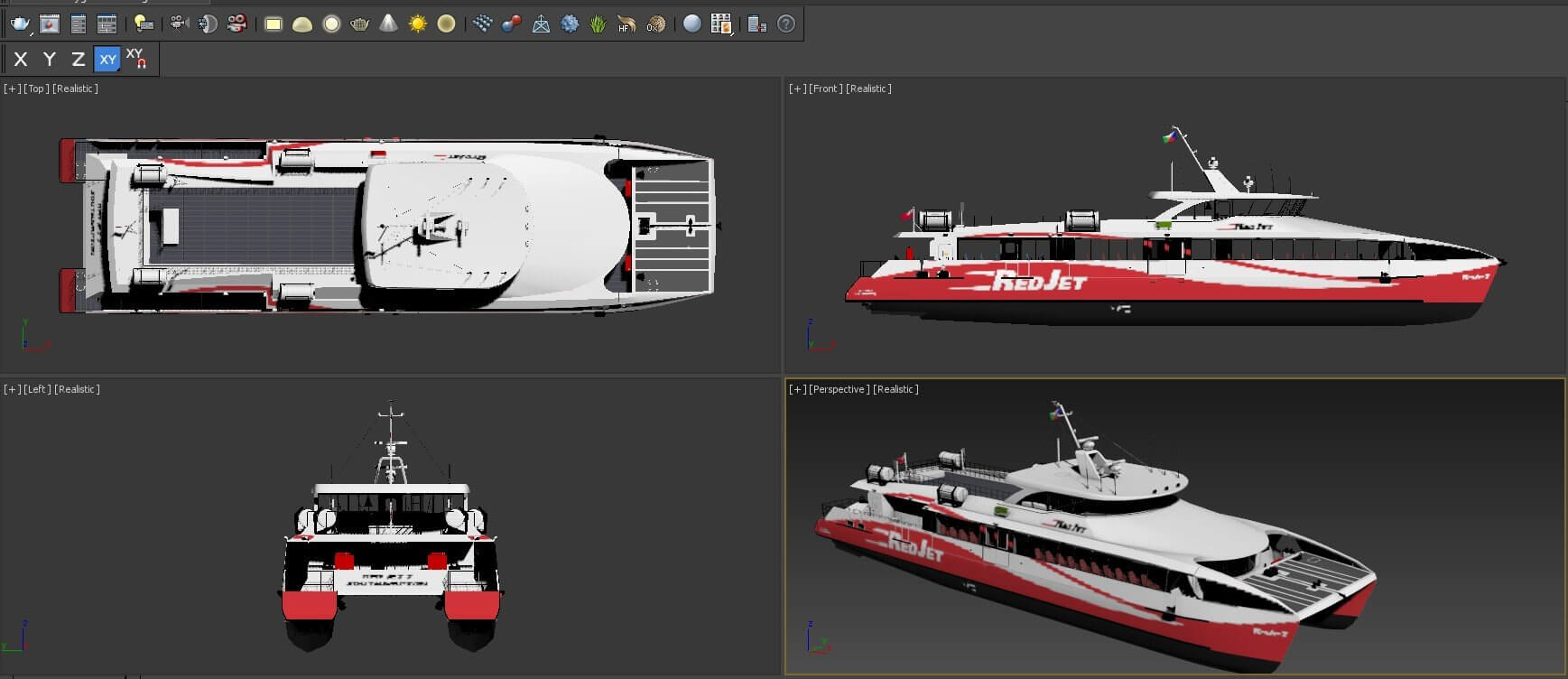 Red Jet 7 Passenger Ferry - 3D Model by IgorYerm