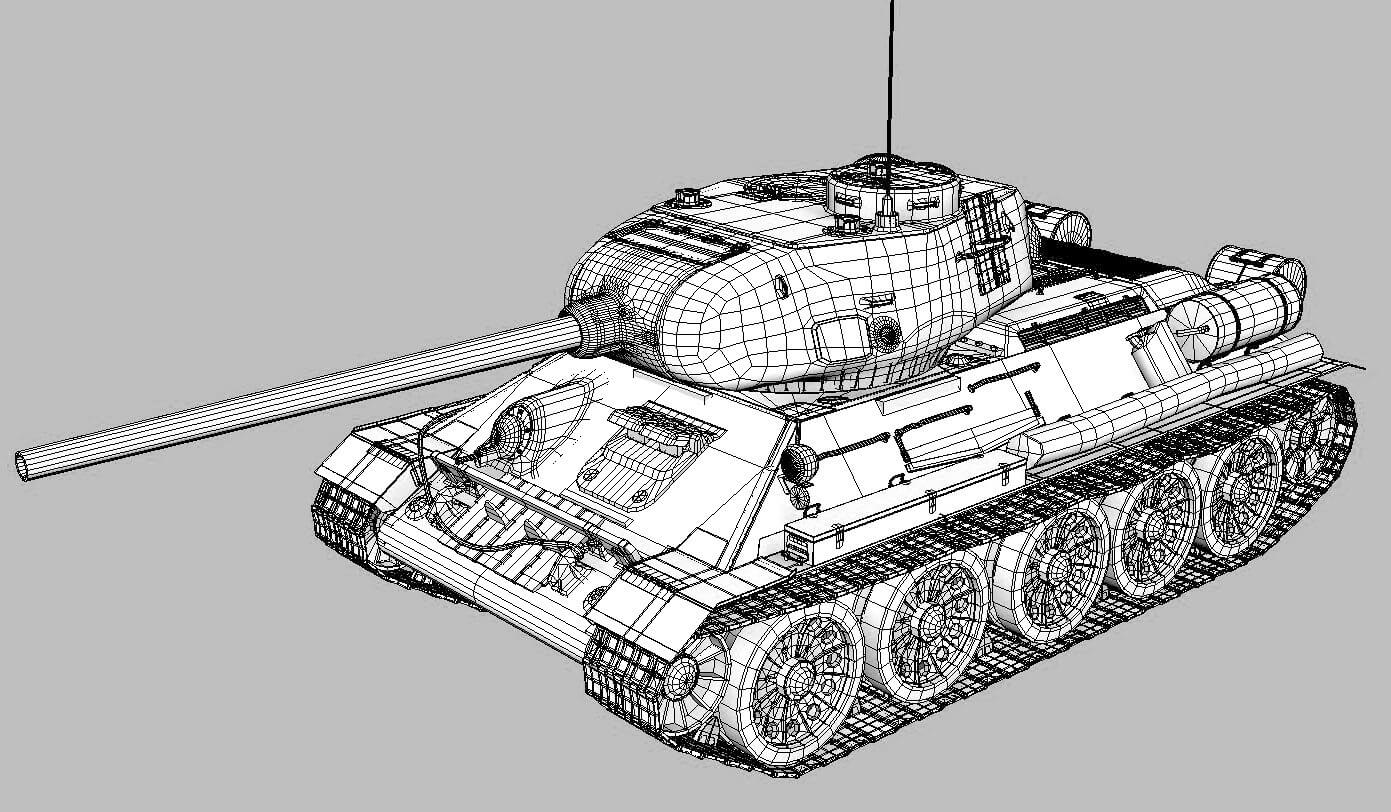 Tank T-34 3D Model by IgorYerm