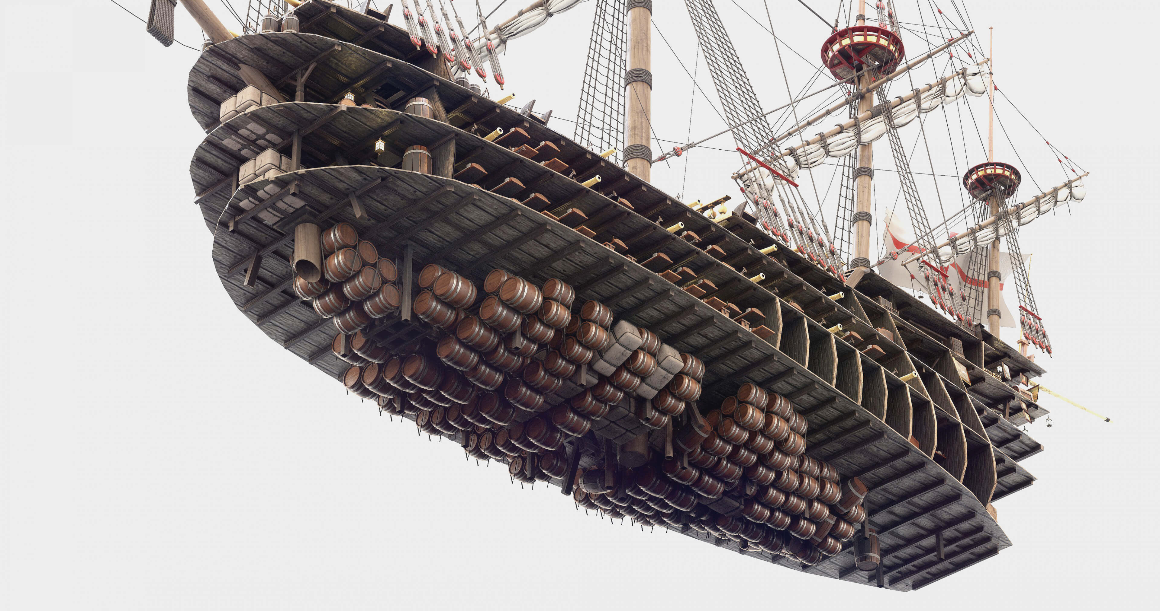 Galleon Ship With Interior - 3D Model by IgorYerm